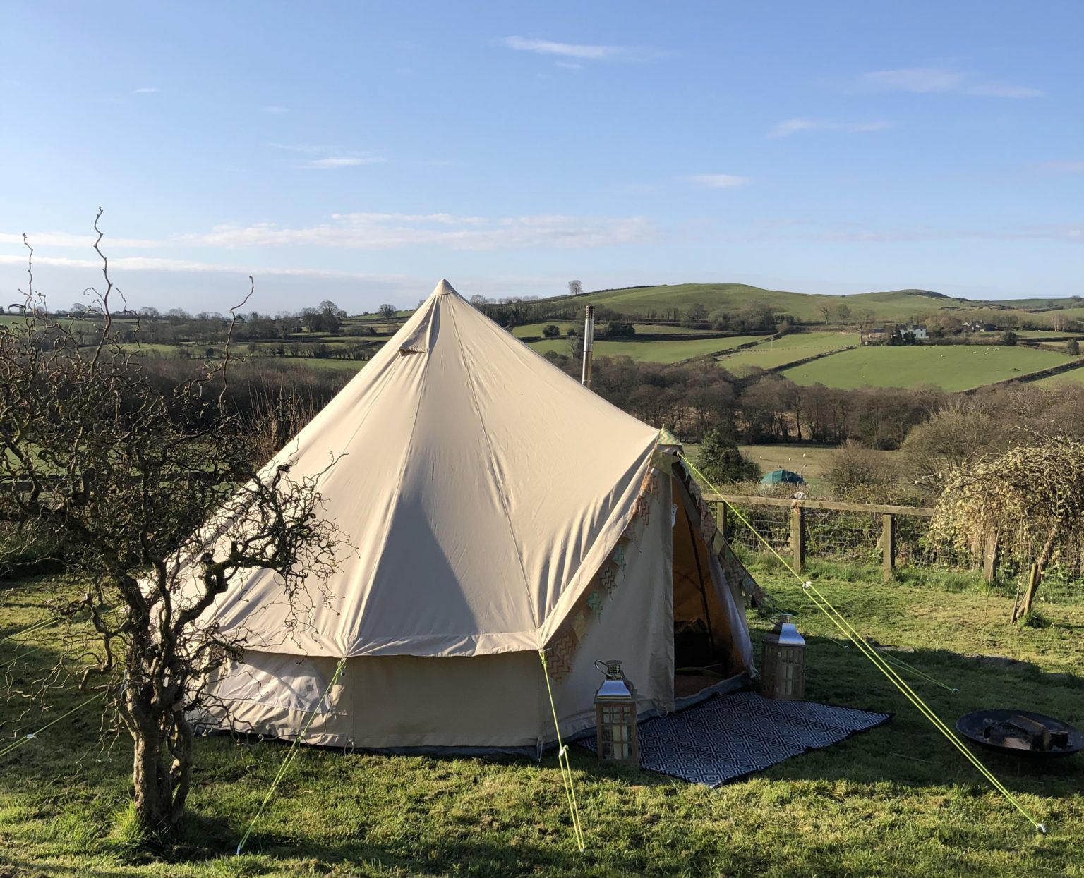 4M Fire Retardant Bell Tent with Stove Hole - Life Under Canvas